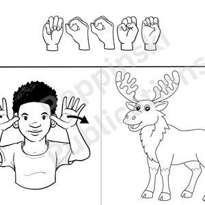 ASL Animal Coloring Pages | Language Learning Resource, ASL for Kids - Etsy