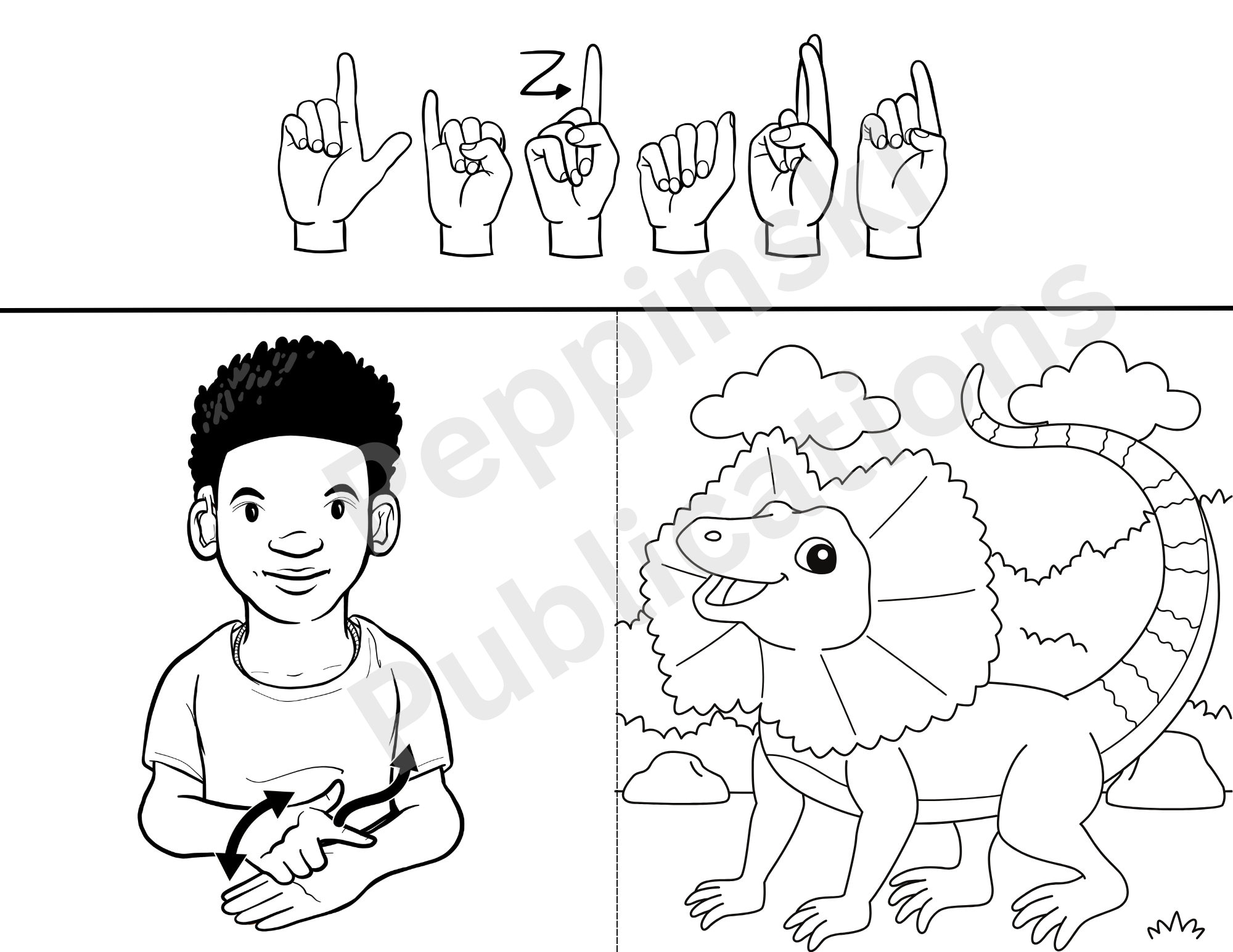 ASL Animal Coloring Pages | Language Learning Resource, ASL for Kids - Etsy