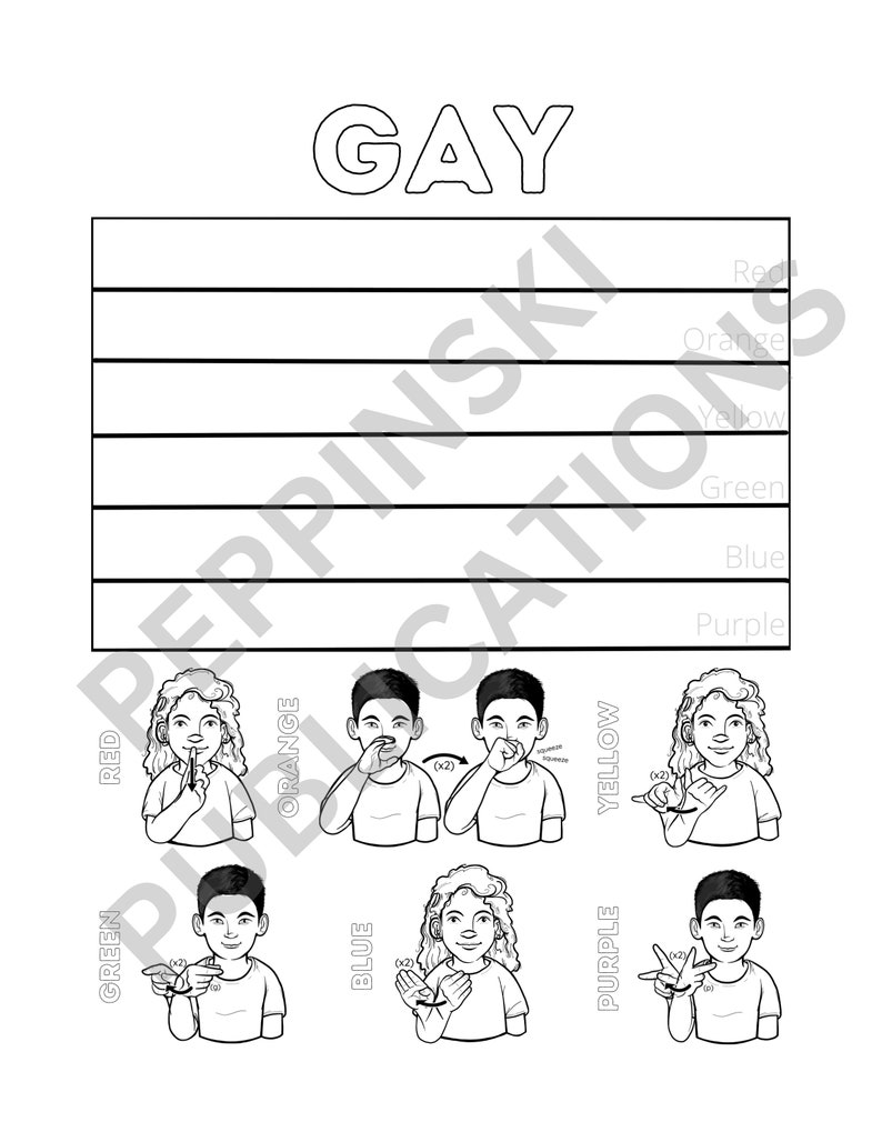 ASL Pride Flag Coloring Pages | American Sign Language, ASL Learner ...