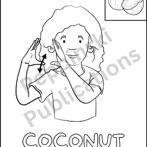 ASL Fruits Coloring Pages | American Sign Language, Children Language ...