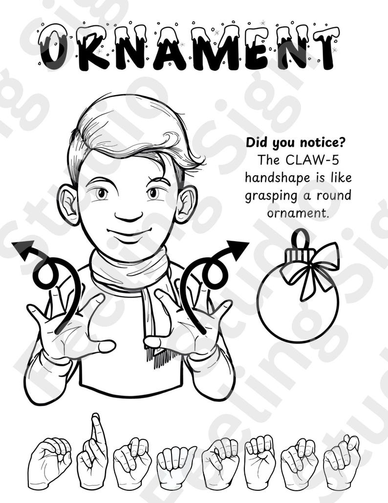 ASL Christmas Coloring Sheets | American Sign Language, ASL for Kids ...