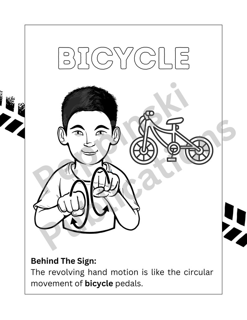 ASL Transportation Coloring Pages | ASL for Kids, American Sign ...