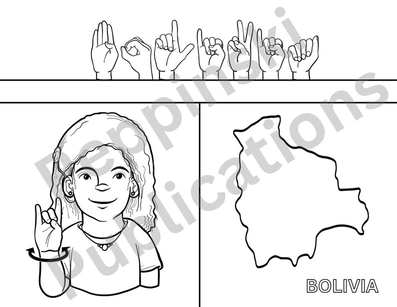 ASL Countries Coloring Pages | Educational Coloring Pages, Beginner ASL ...