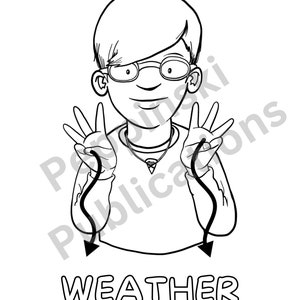 ASL Weather Signs Coloring Pages | Educational Coloring Pages, American ...