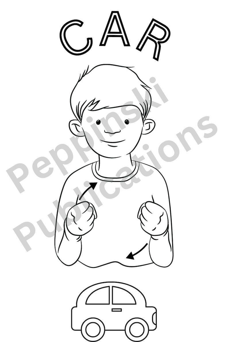 ASL Play Activities Coloring Pages | Early Language Early, American ...