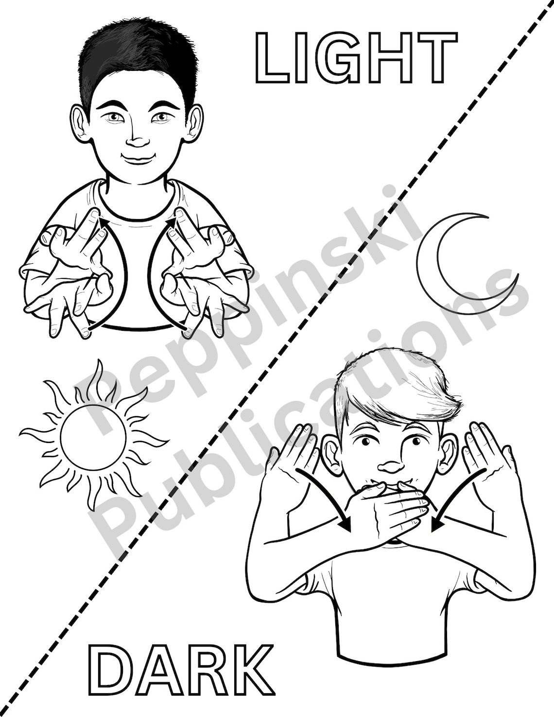 ASL Coloring Pages Learn Your Colors Educational Resource, American ...
