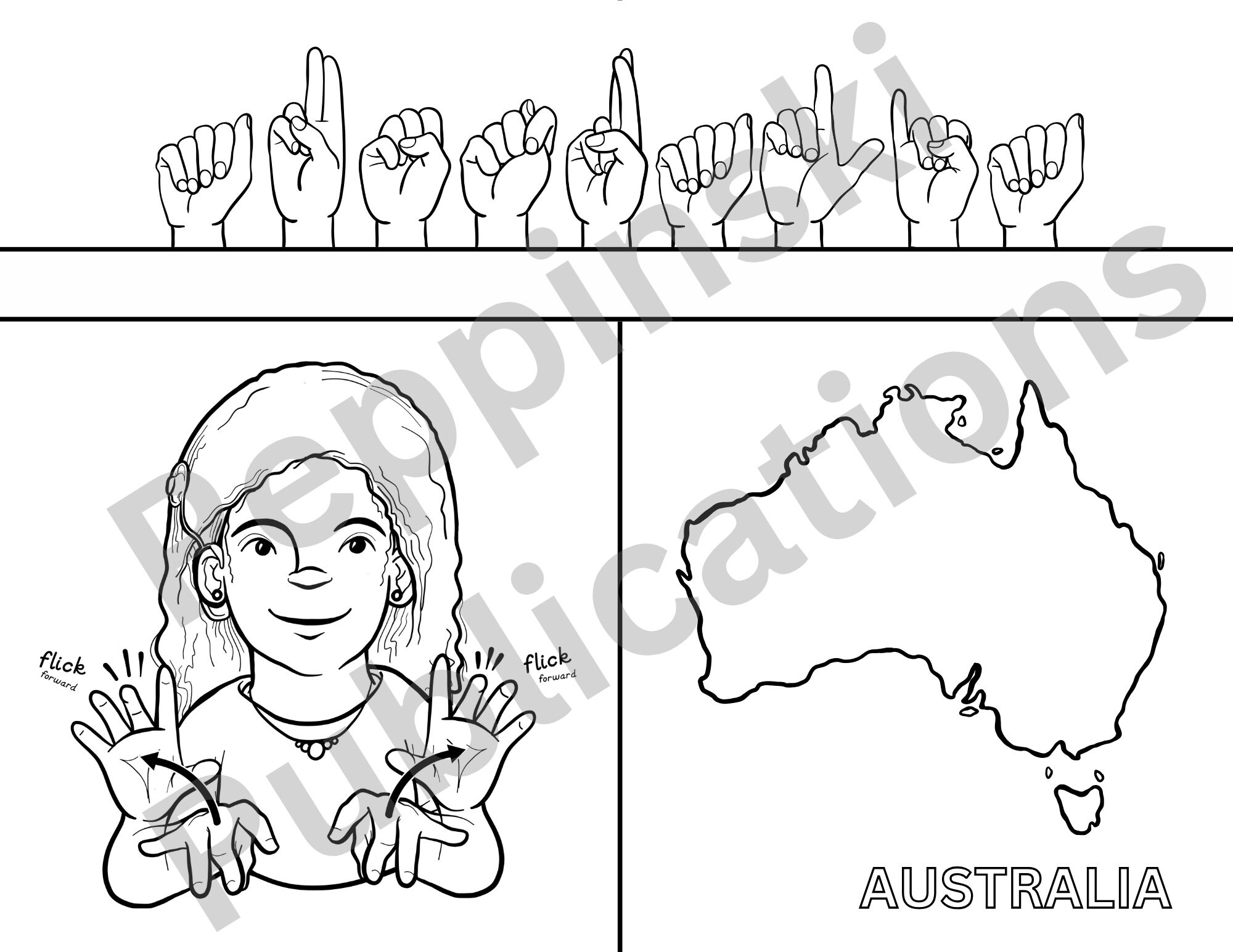 ASL Countries Coloring Pages Educational Coloring Pages, Beginner ASL ...