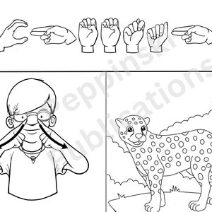 ASL Animal Coloring Pages | Language Learning Resource, ASL for Kids - Etsy
