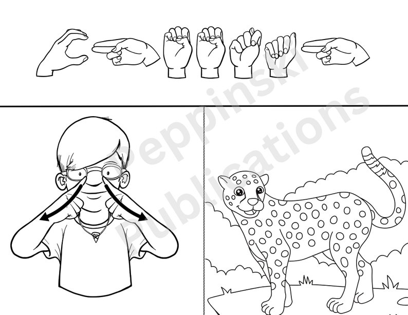 ASL Animal Coloring Pages | Language Learning Resource, ASL for Kids - Etsy
