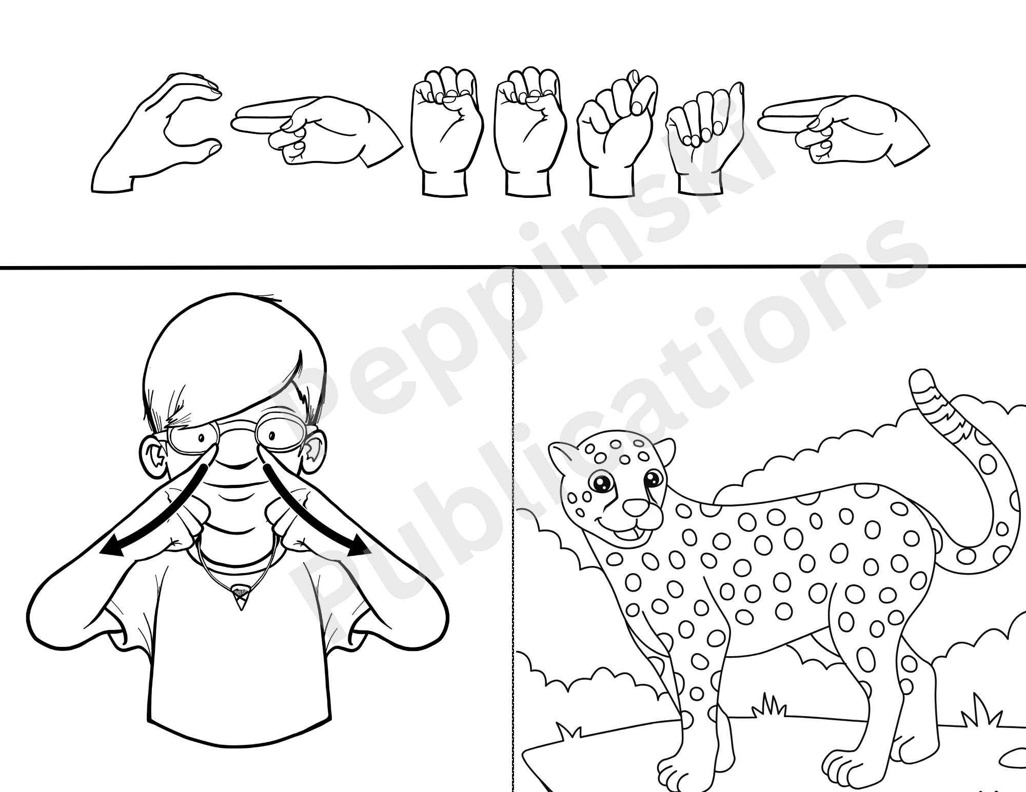 ASL Animal Coloring Pages | Language Learning Resource, ASL for Kids - Etsy