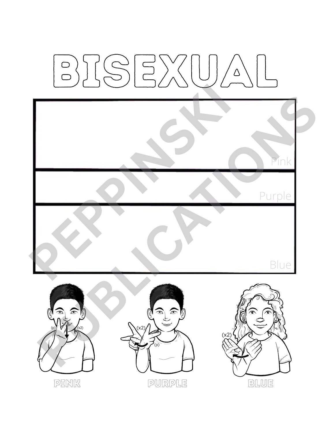 ASL Pride Flag Coloring Pages | American Sign Language, ASL Learner ...