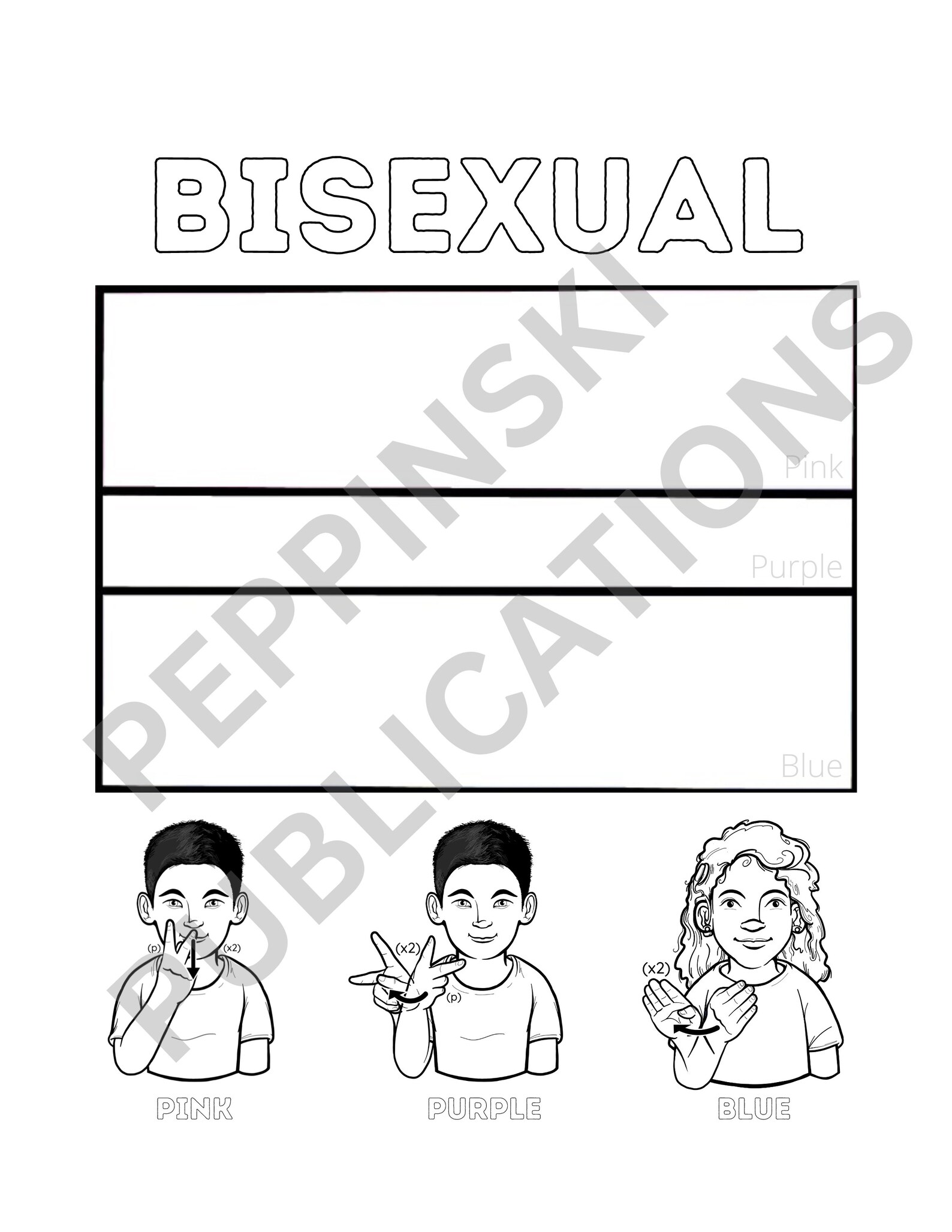 ASL Pride Flag Coloring Pages | American Sign Language, ASL Learner ...