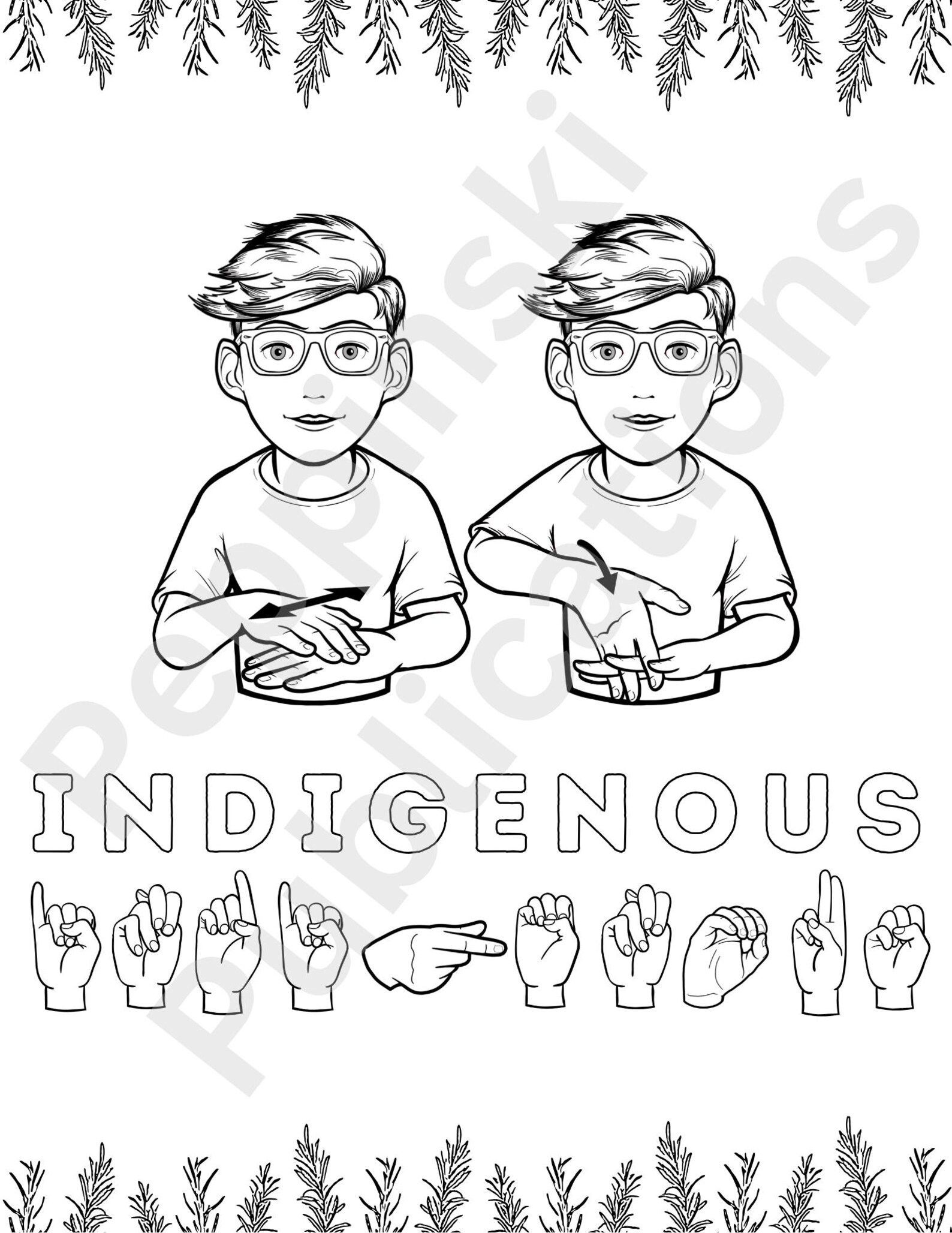 Thanksgiving American Sign Language Coloring Pages | Coloring for Kids ...