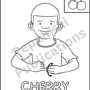 ASL Fruits Coloring Pages | American Sign Language, Children Language ...