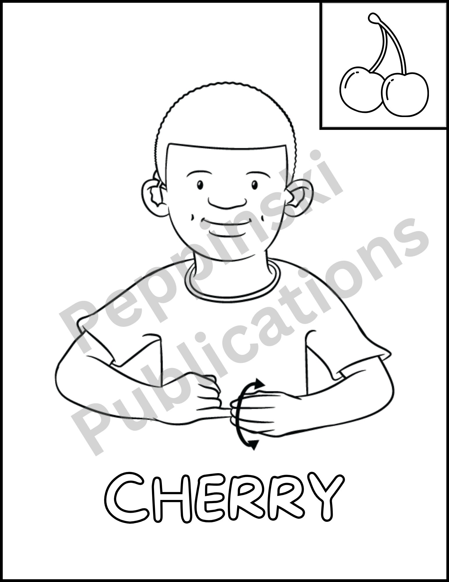 ASL Fruits Coloring Pages | American Sign Language, Children Language ...