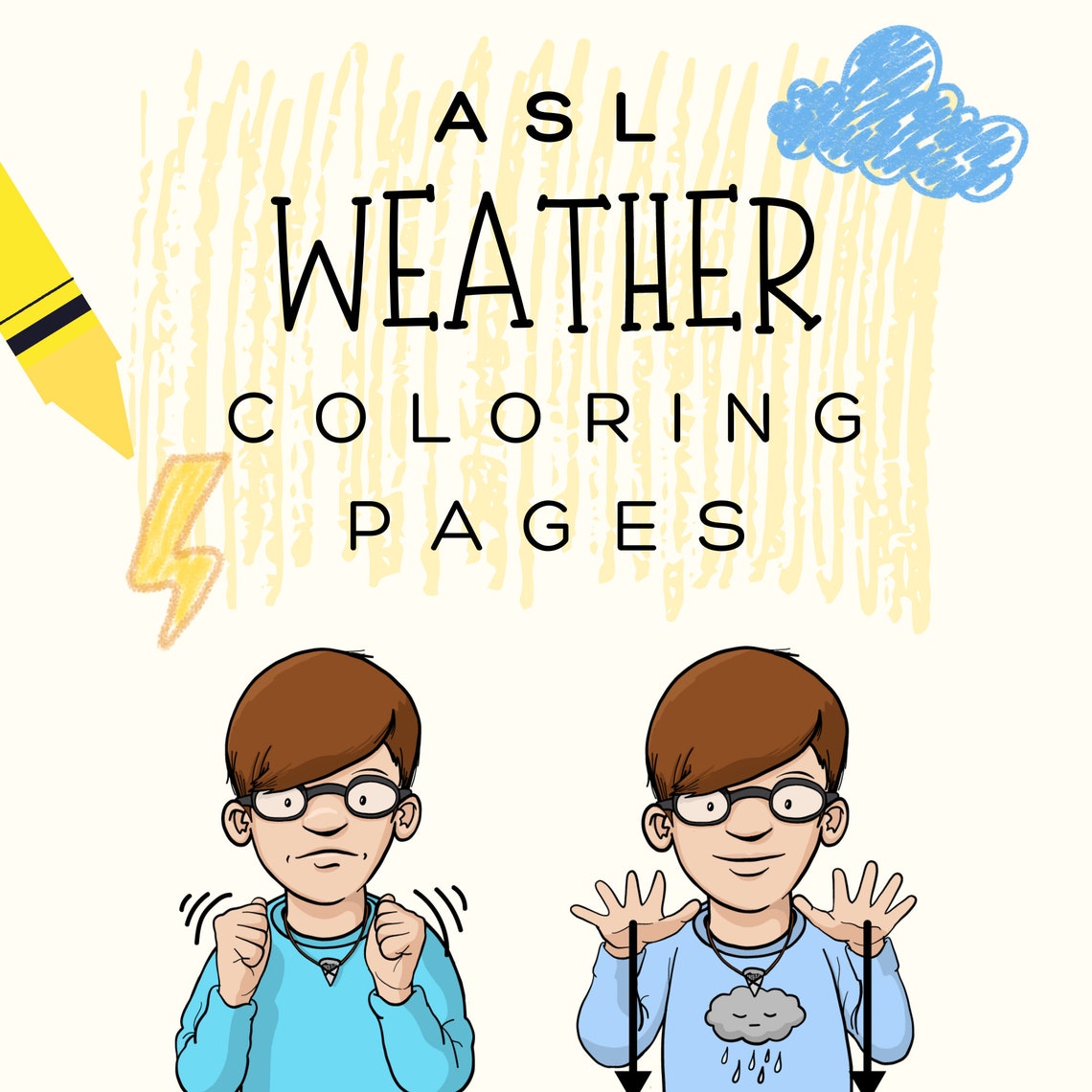 ASL Weather Signs Coloring Pages Educational Coloring Pages, American ...