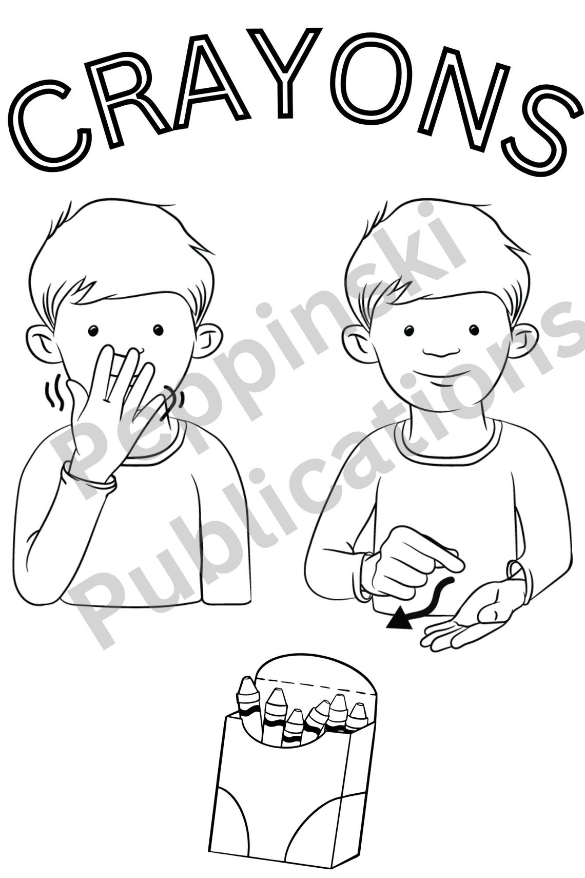 ASL Play Activities Coloring Pages | Early Language Early, American ...