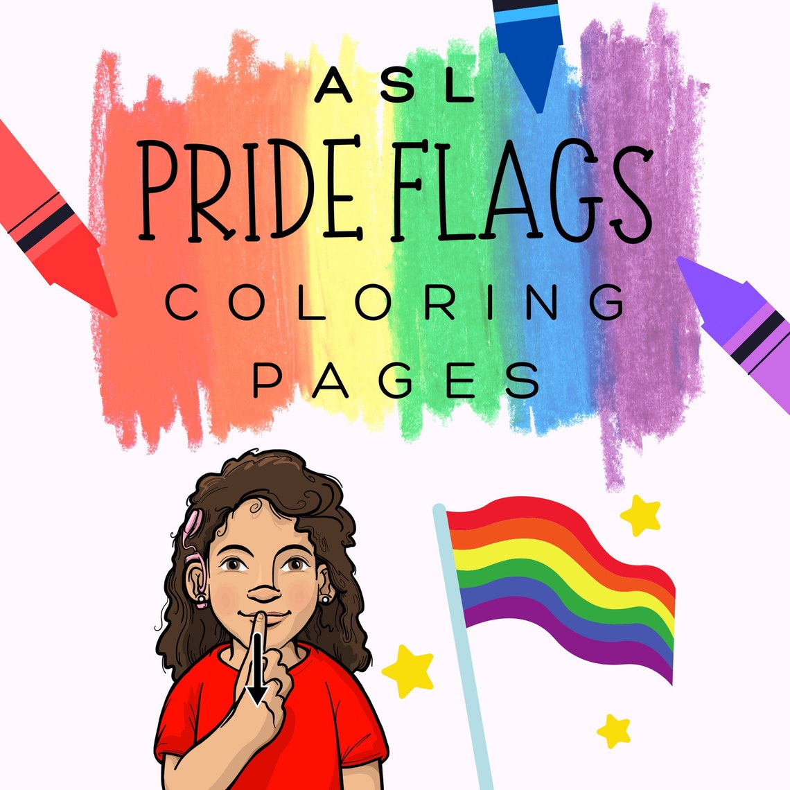 ASL Pride Flag Coloring Pages | American Sign Language, ASL Learner ...