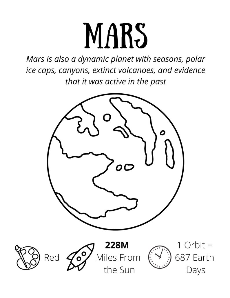 Space Coloring Pages | Science Classroom Activity | Planet Coloring ...