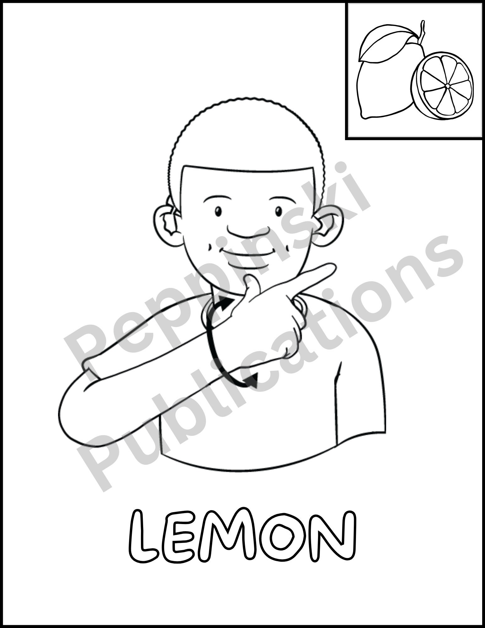 ASL Fruits Coloring Pages American Sign Language, Children Language ...