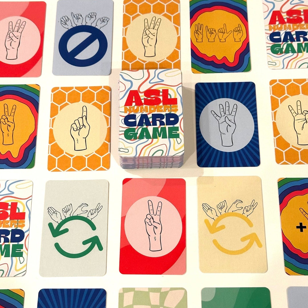 ASL Numbers Card Game Physical Product Educational Game, American Sign ...