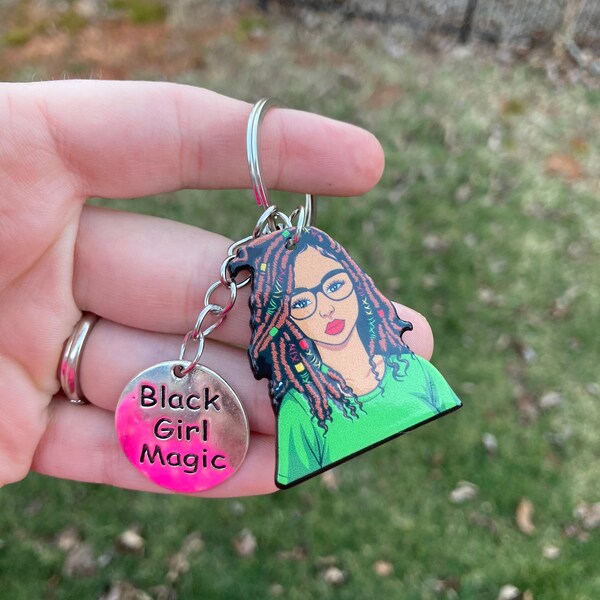 Black Girl Keychain - Etsy