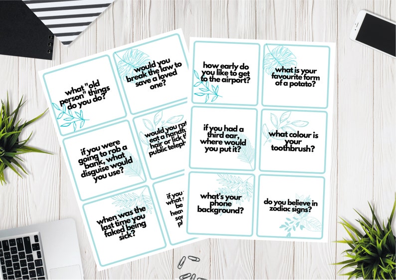 Conversation Starters Printables Digital Downloads Icebreaker Cards - Etsy