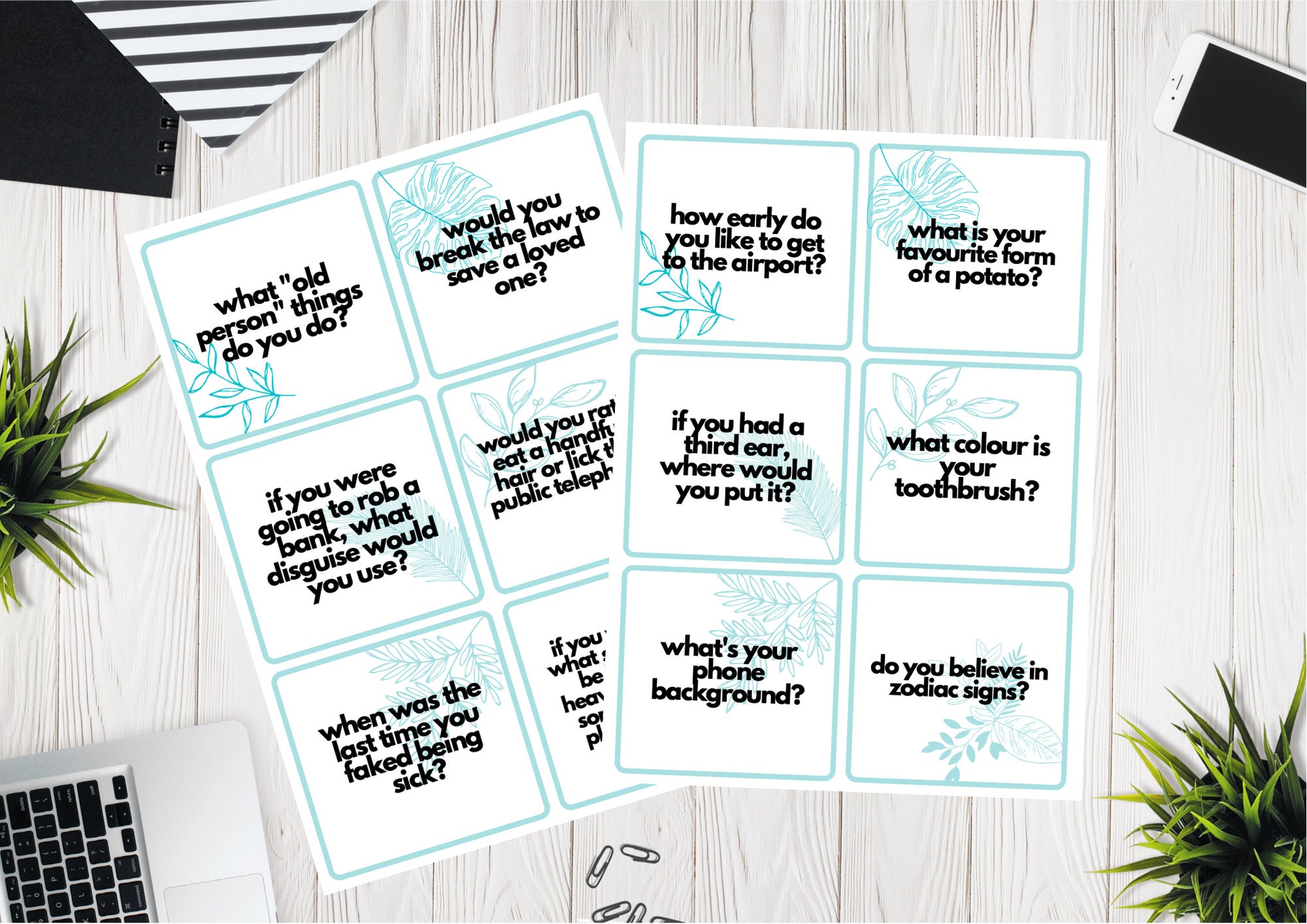 Conversation Starters Printables Digital Downloads Icebreaker Cards - Etsy
