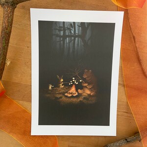 Nature Cottagecore Wall Art Decor, Travelling Camping Cute Bear Fox and ...