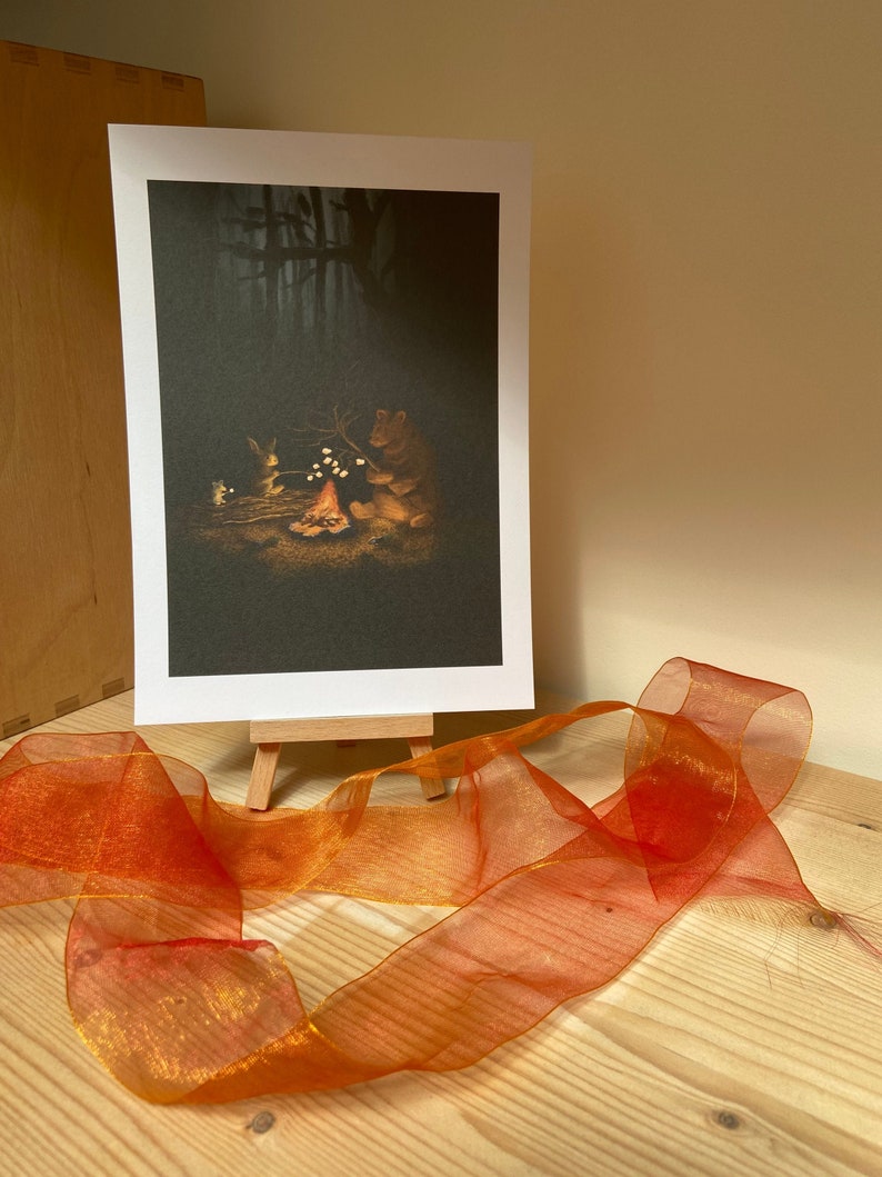 Nature Cottagecore Wall Art Decor, Travelling Camping Cute Bear Fox and ...