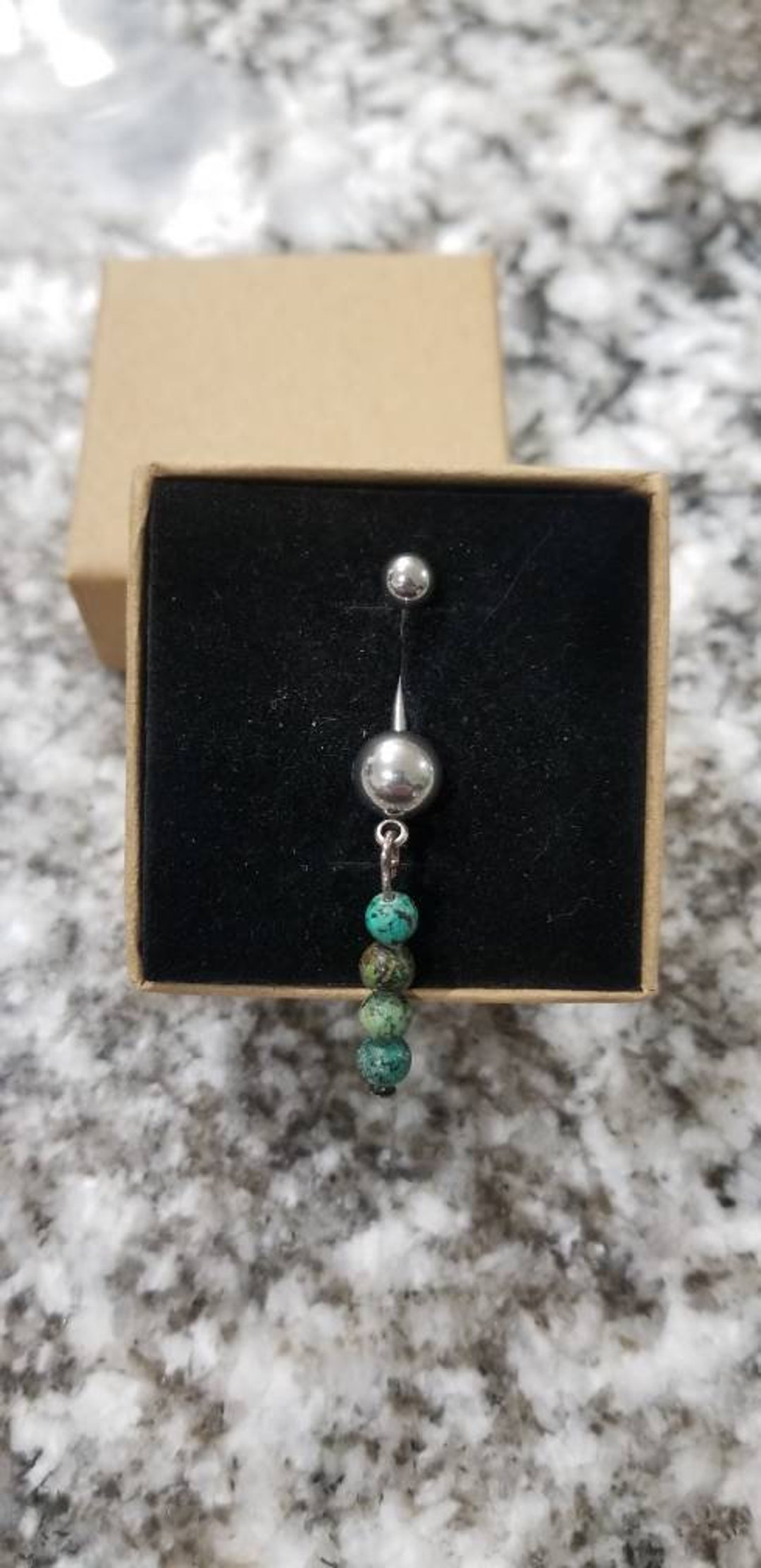 African Turquoise Belly Button Rings 14 Guage - Etsy