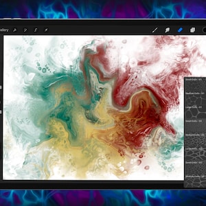 50 Procreate Cell Brushes, Stamp Cell Brushes, Blender Cell Brushes, Digital Fluid Pour Cells ...