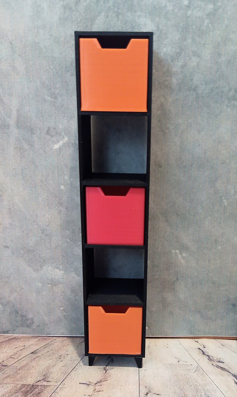 Tall 5 Cube Storage Unit, Miniatures Shelving, Shelving for Dollhouse ...