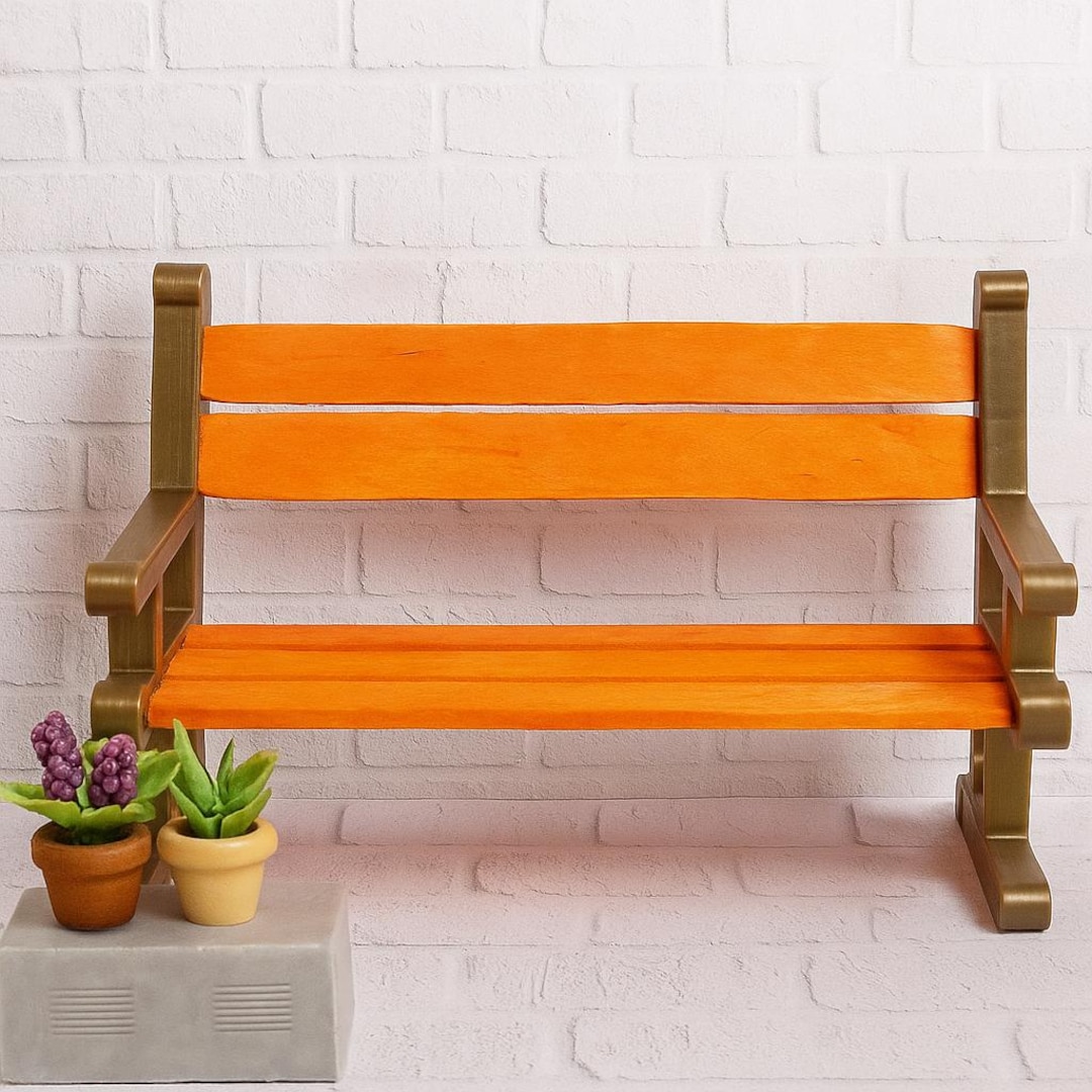 Bench for Dolls, Dollhouse for Bench, Garden Bench, Dollhouse Furniture ...