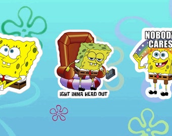 Funny Spongebob Stickers - Etsy