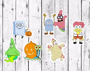 Spongebob and Patrick Halloween Stickers - Etsy