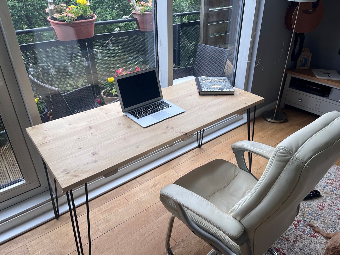 Reclaimed Scaffold Board Desk With Hairpin Legs - Etsy