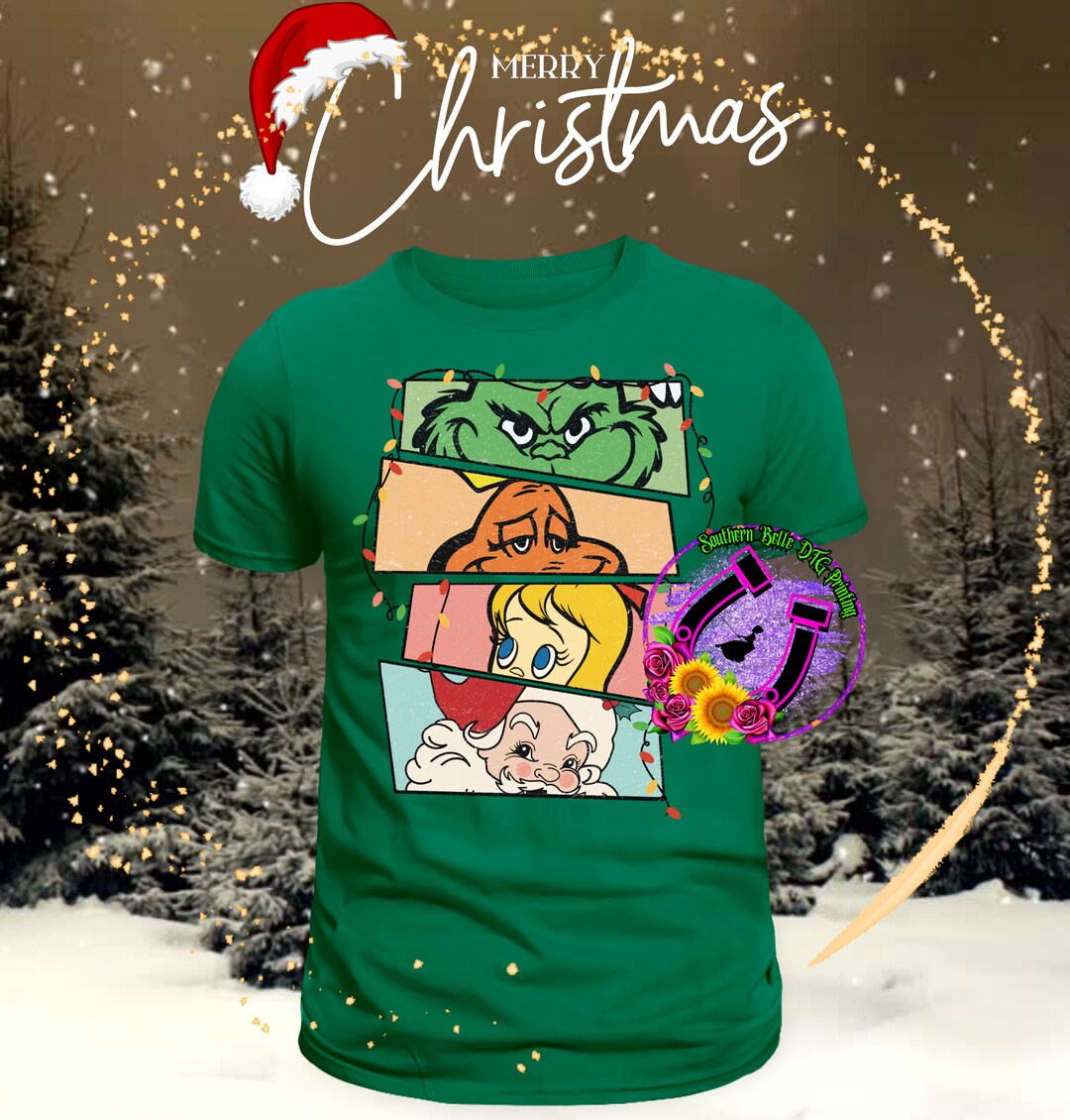 Vintage Grinch Half Faces Graphic Tshirt - Etsy