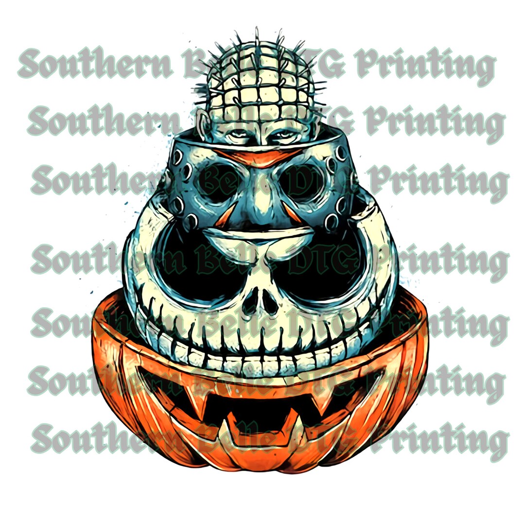 Pinhead Jason Jack Pumpkin Dtf Transfer - Etsy