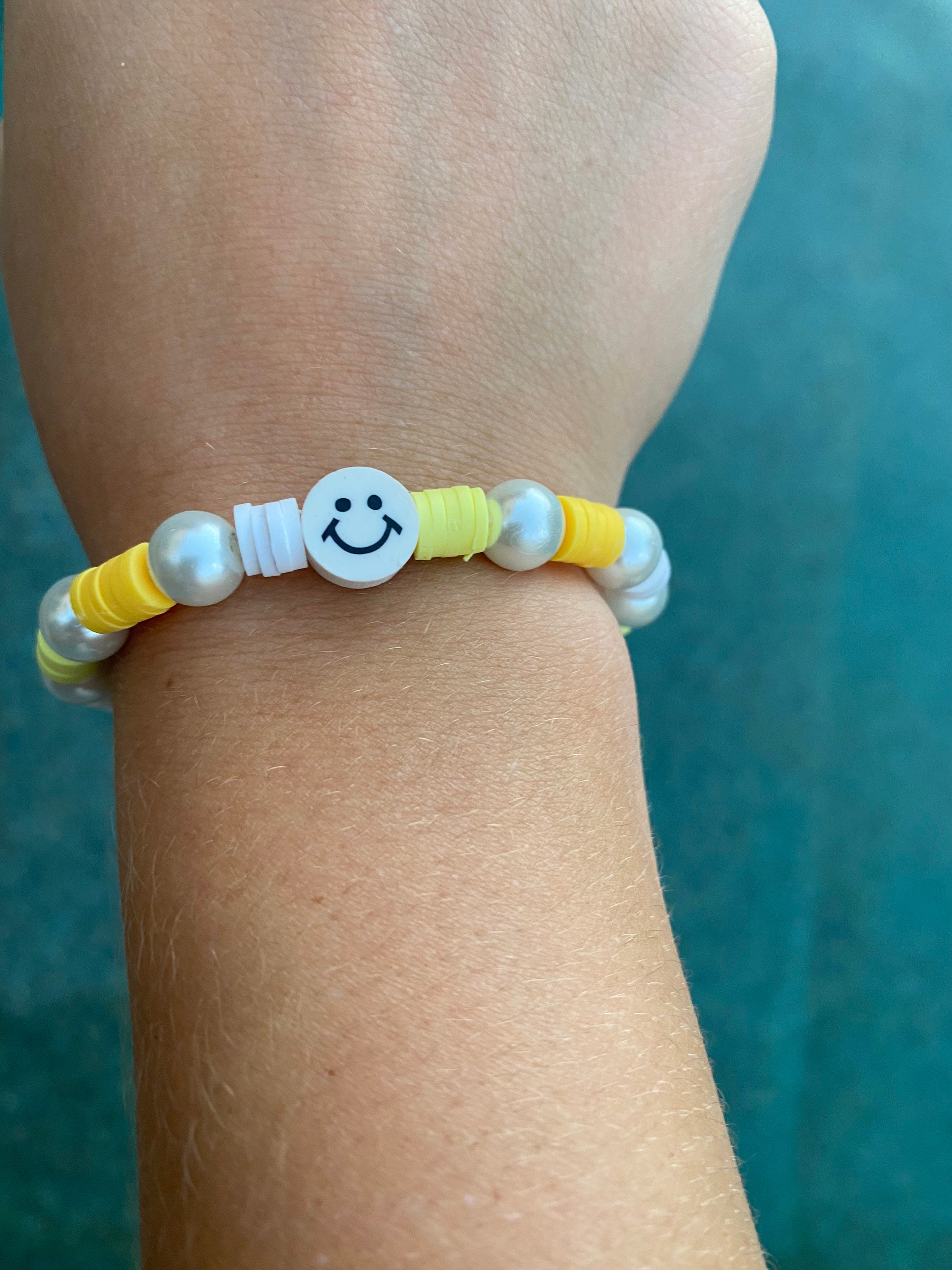 Sunshine preppy disc bead bracelet | Etsy