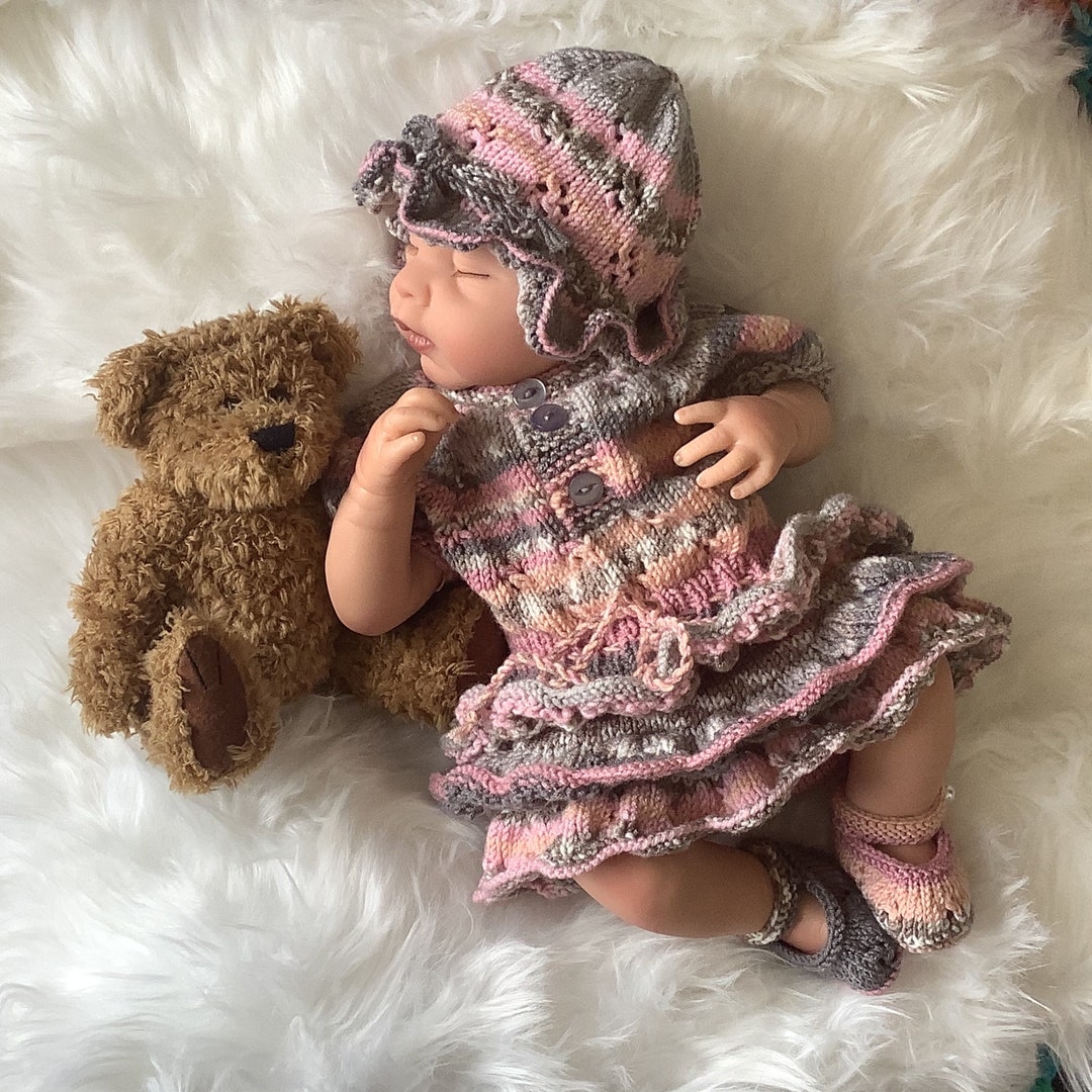 Premature Baby Outfit 34 weeks+ Baby Girls Frilly Romper Dress, Hat ...