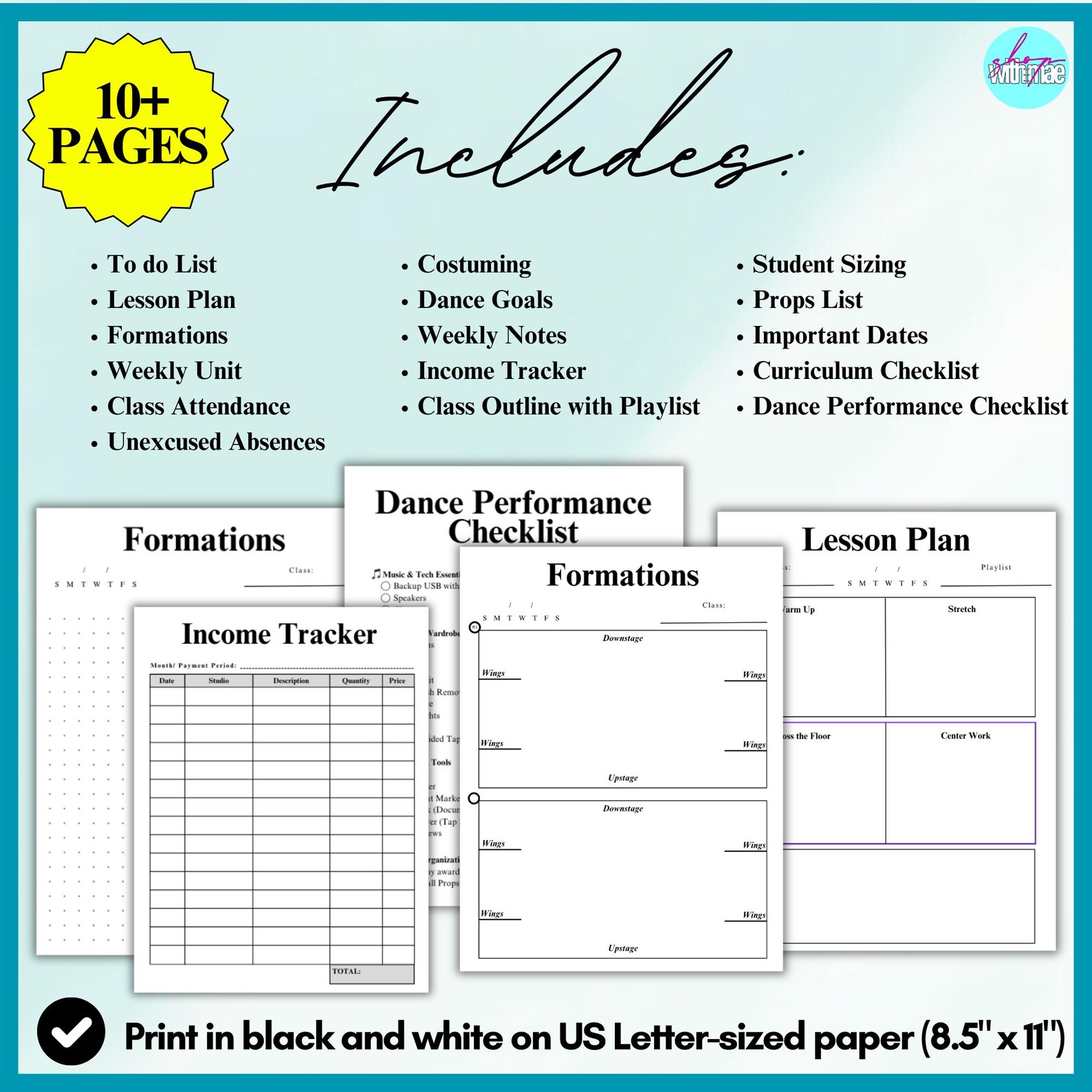Ultimate Dance Studio Planner | Digital Printable for Dance Teachers ...