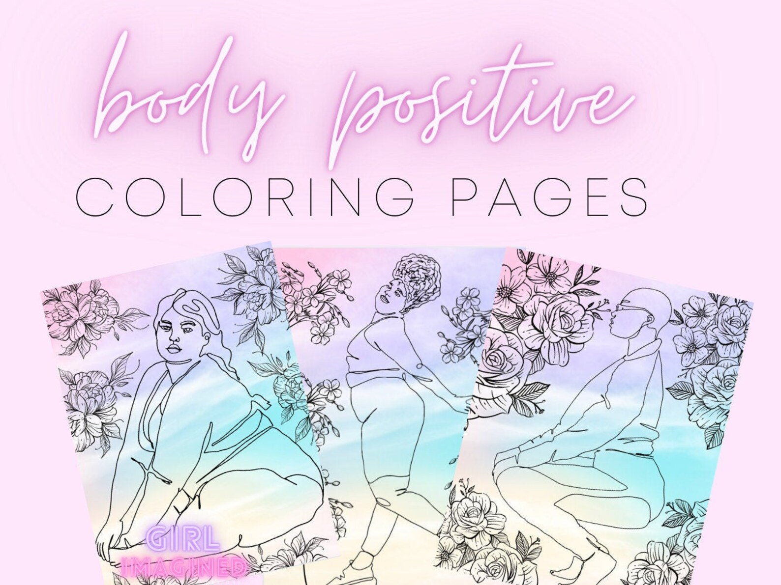 Coloring Book Pages Body Positivity Coloring Pages 10 | Etsy