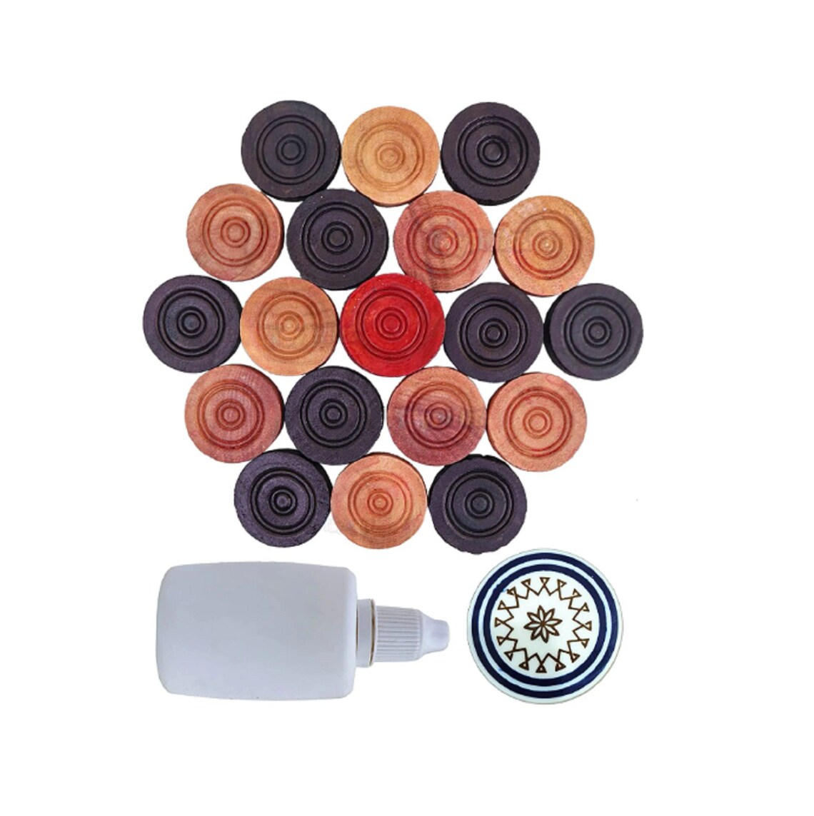 Carrom Playing Coins and Powder 20 Wooden Coins 1 Striker - Etsy