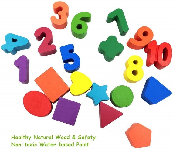 Learning & School Wooden Number Puzzle Math Game for Toddlers Number ...