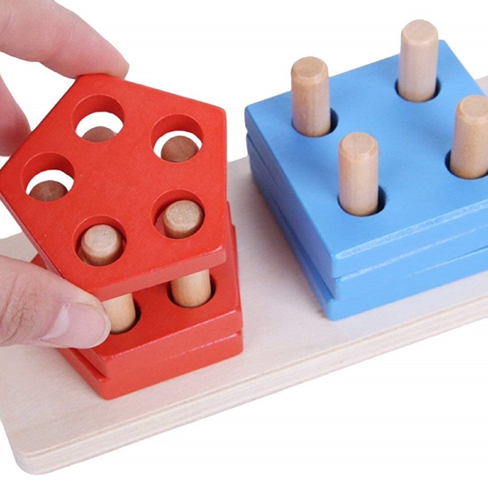 Wooden Sorting Stacking & Color Learning Toy Educational Shape ...