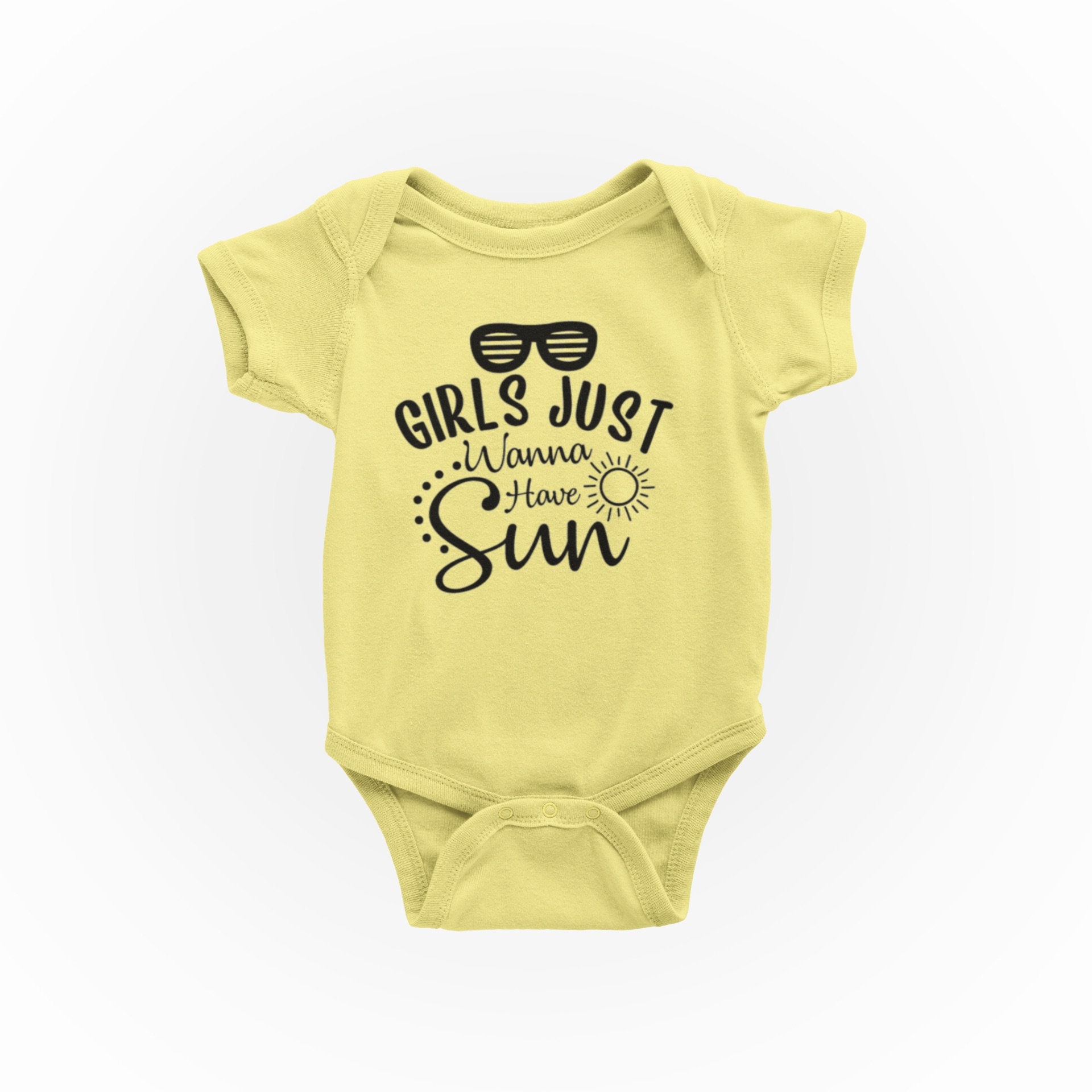 Girls Just Wanna Have Sun. Stylish Baby Bodysuit Onesies: Soft ...