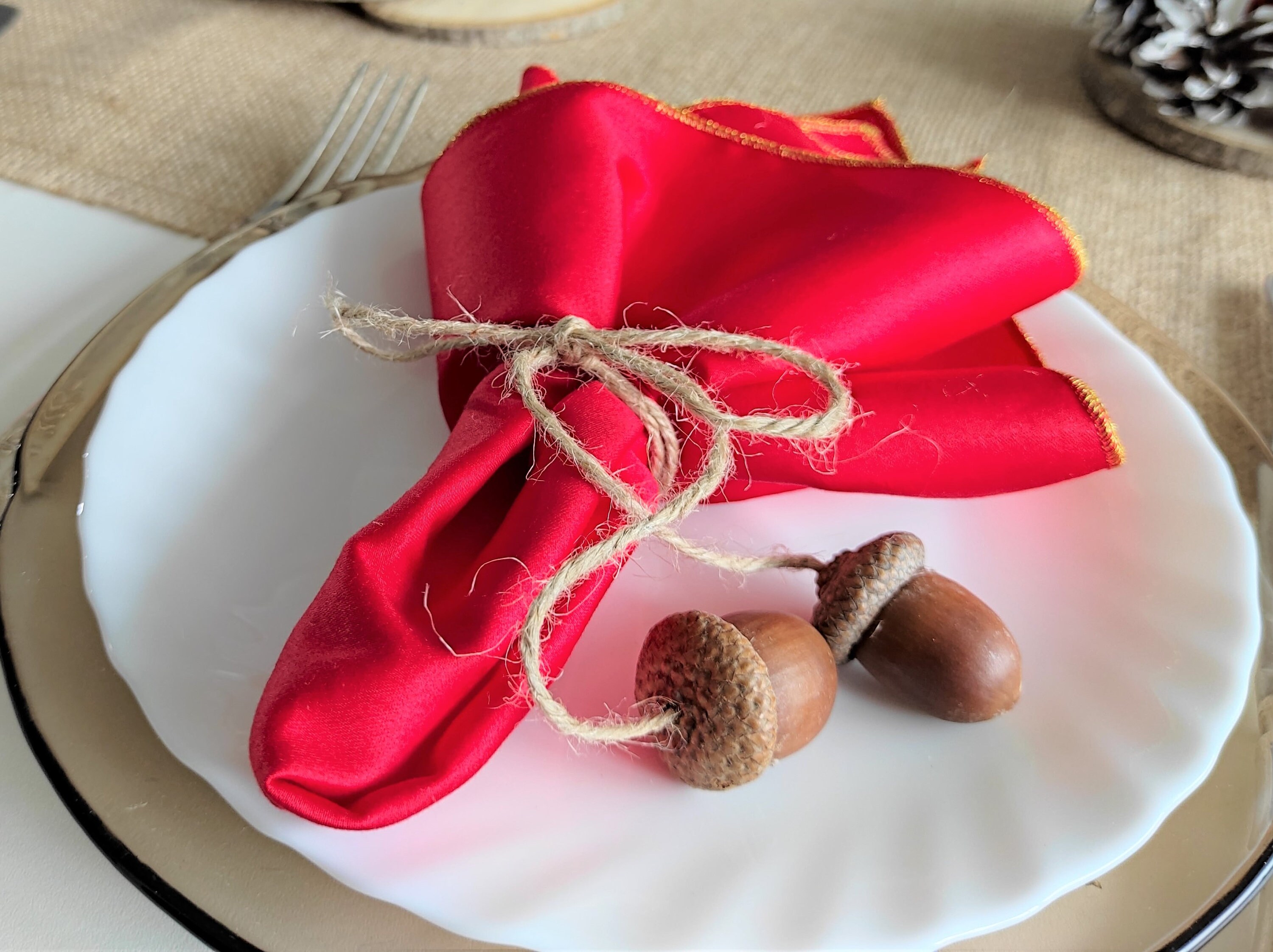 Farmhouse Table Napkin Ring, Rustic Napkin Ring Set, Napkin Ties ...