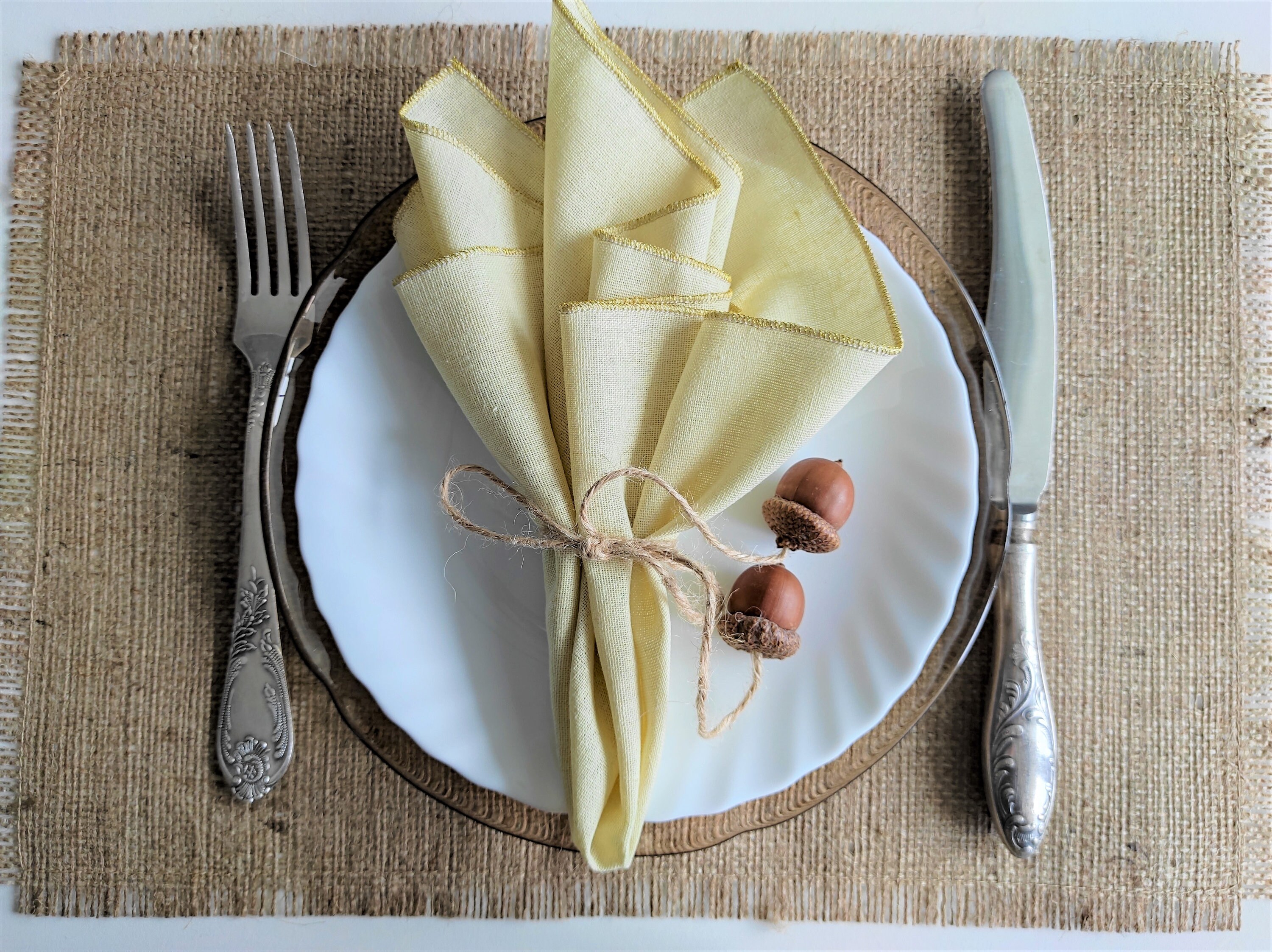 Farmhouse Table Napkin Ring, Rustic Napkin Ring Set, Napkin Ties ...