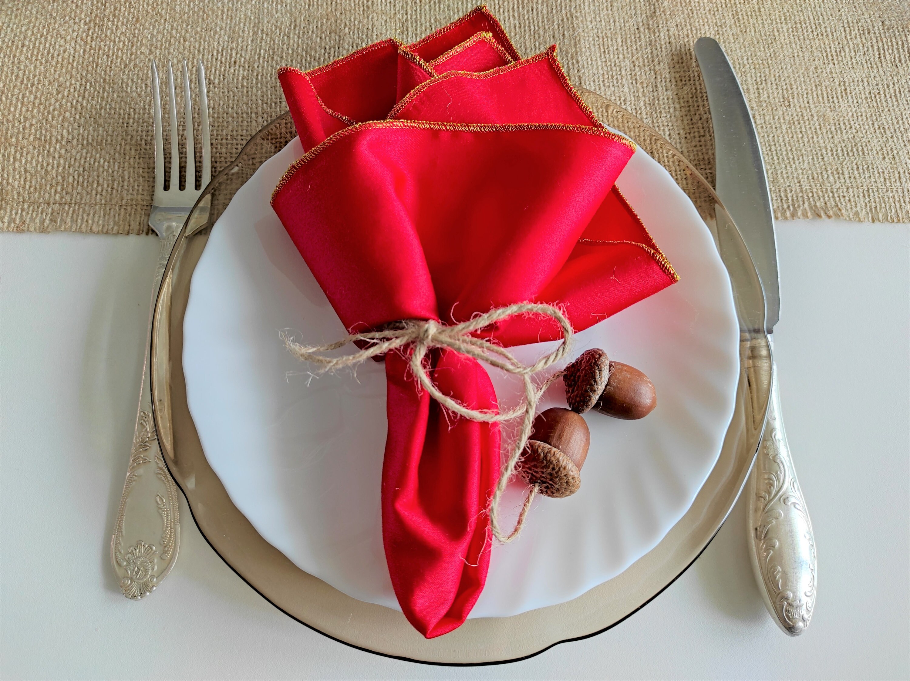 Farmhouse Table Napkin Ring, Rustic Napkin Ring Set, Napkin Ties ...